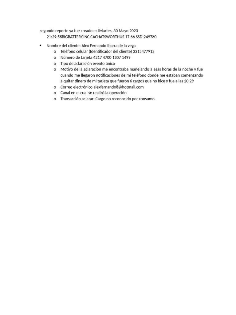 Carta Aclaracion 2do Reporte | PDF