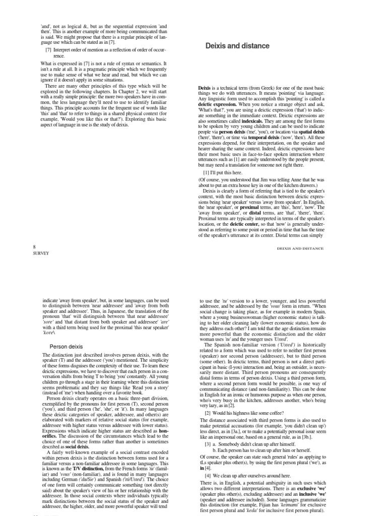 G. Yule--2. Deixis and Distance | PDF