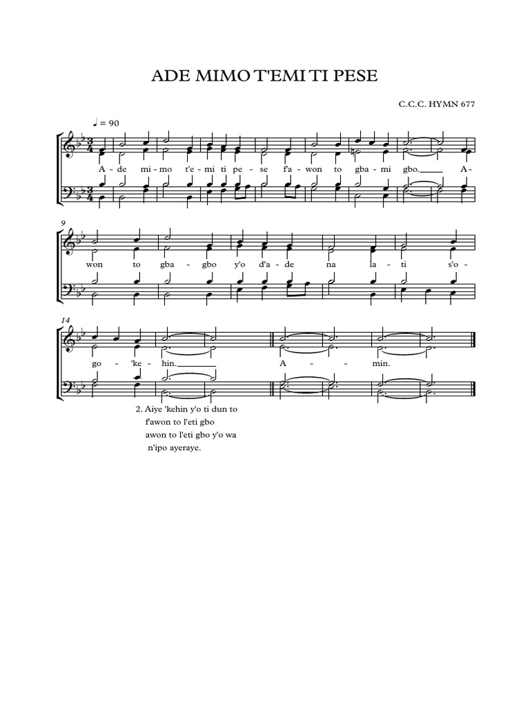 ADE MIMO T'EMI TI PESE - Full Score | PDF