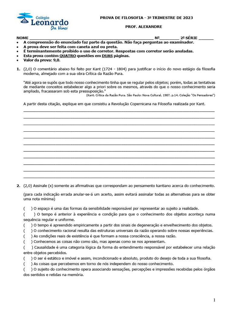 Fil - Prof. Alexandre - 3 Tri - 2 Serie | PDF