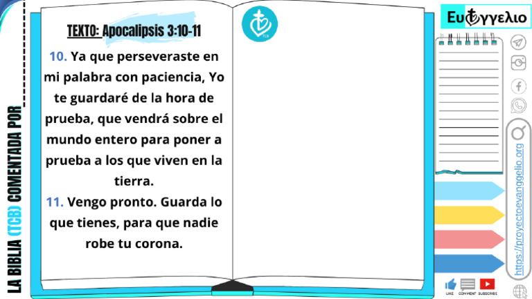 19-mar-24 Biblia TCB comentada- Apocalipsis 3 10-1 | PDF