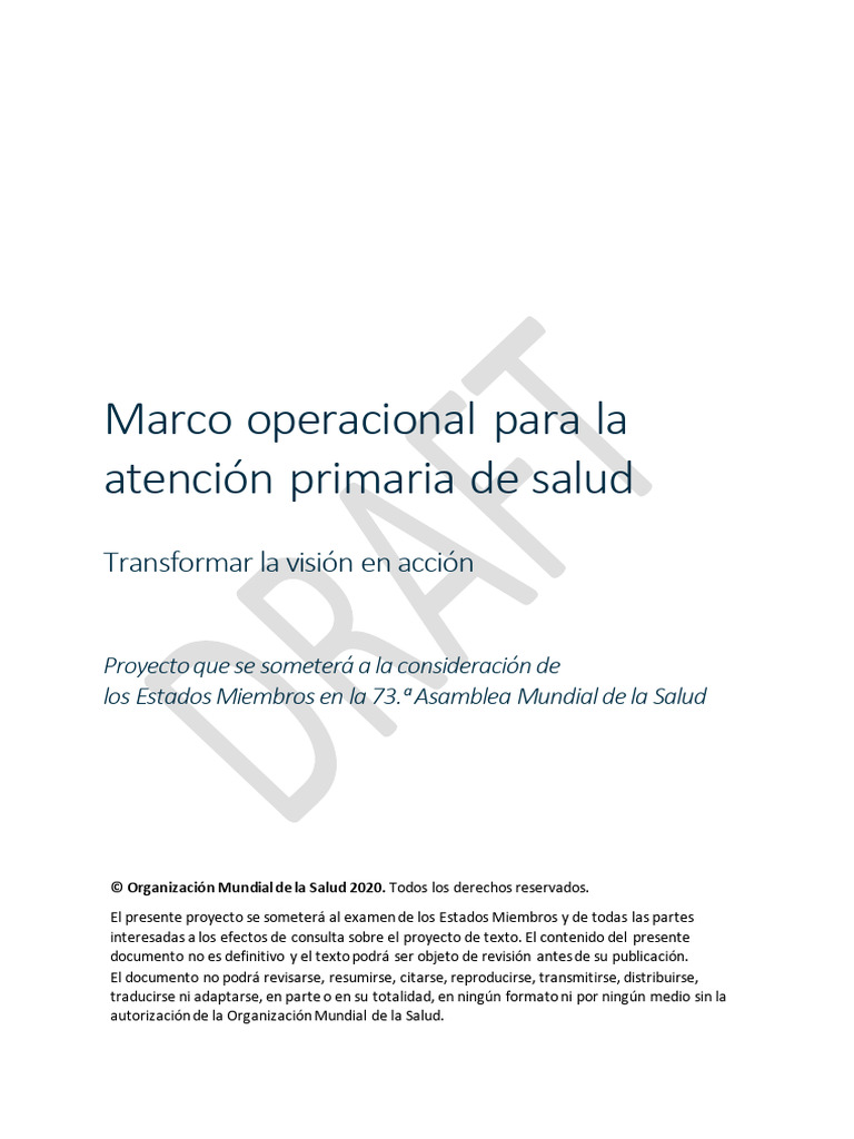 Operational Framework For Primary Health Care Wha73 SP | PDF