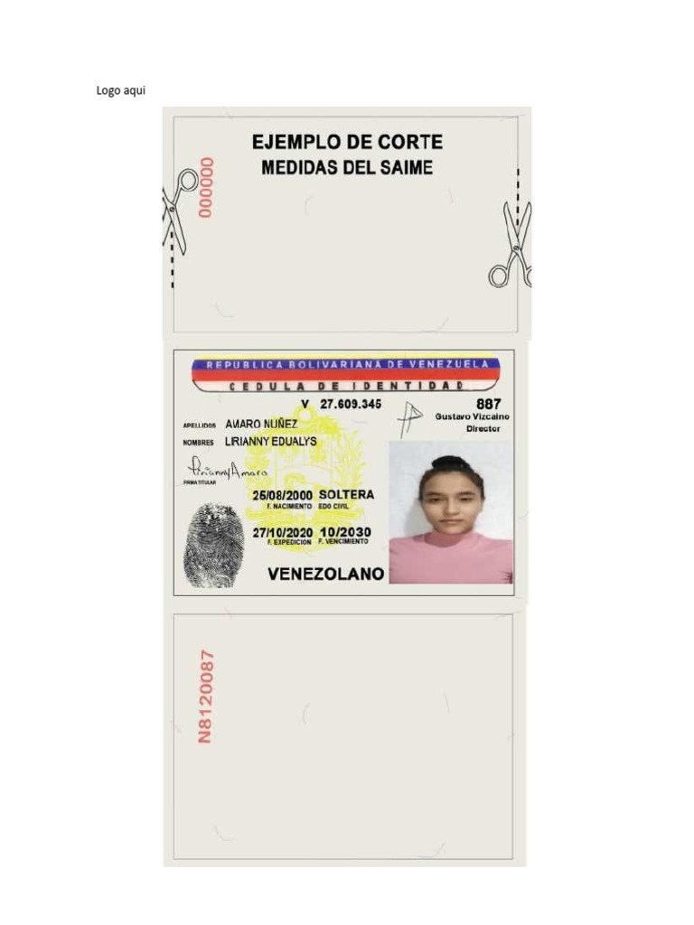 Plantilla Cedula Medidas | PDF