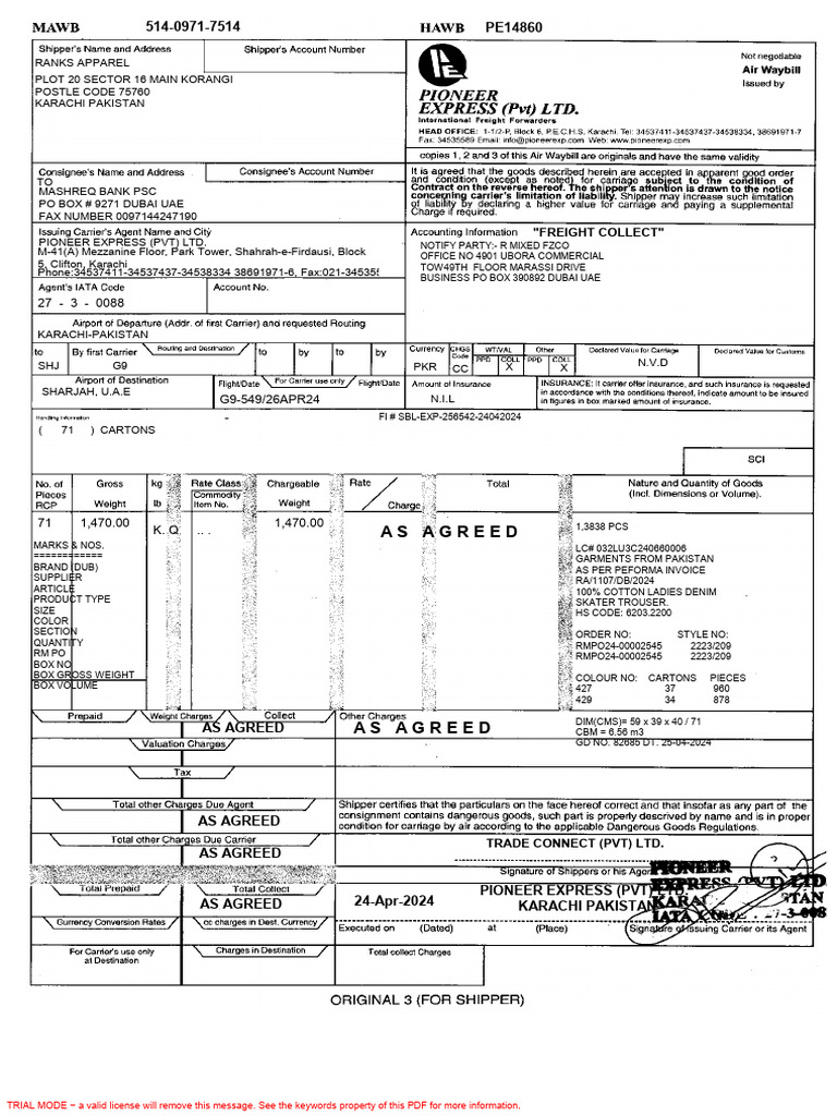 Final Hawb 514-0971-7514 | PDF