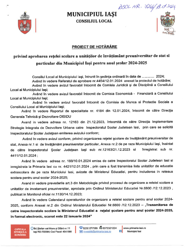 Proiect Retea Scolara 2024-2025 | PDF