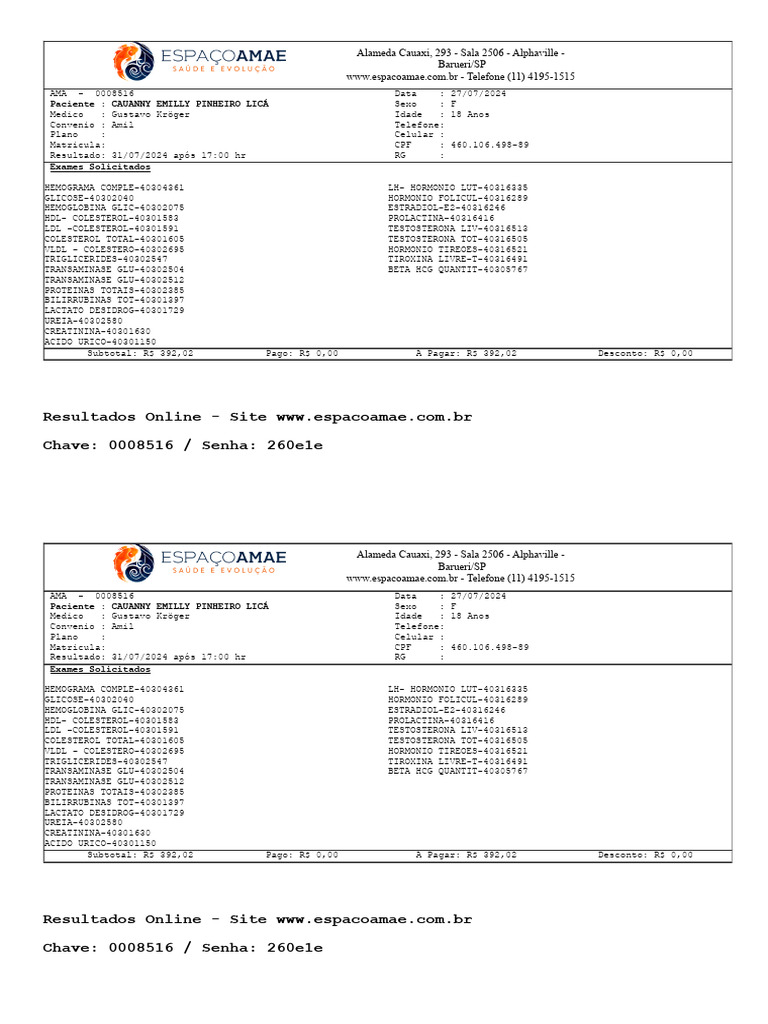 Cauanny Emilly Pinheiro Licá Protocolo de Retirada | PDF