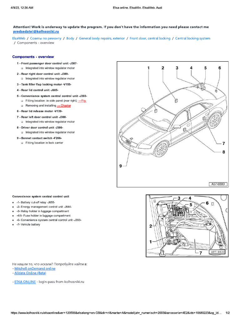 Components - Overview Central Locking | PDF