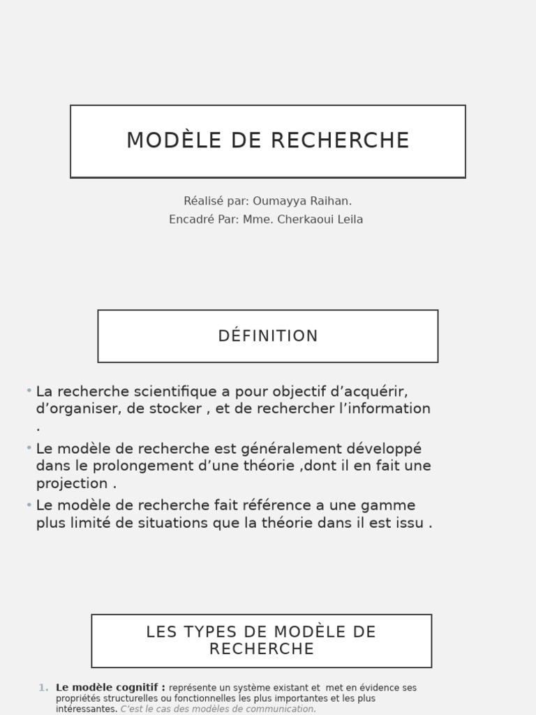 MODELE DE RECHERCHE | PDF