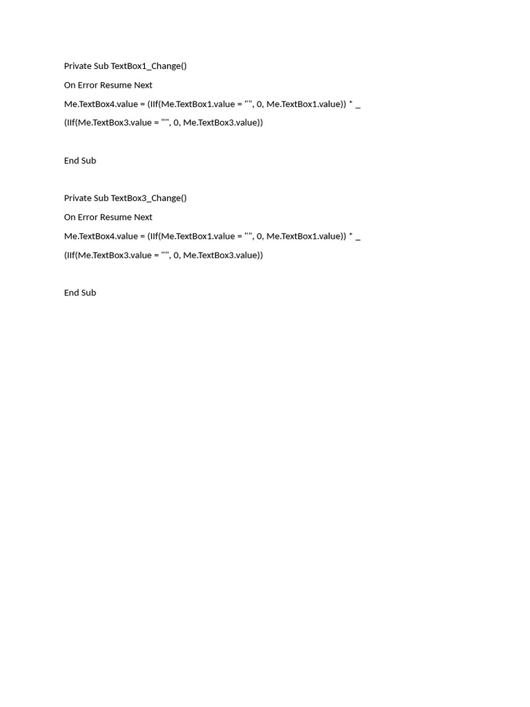 Kode Perkalian Di Vba Excel | PDF