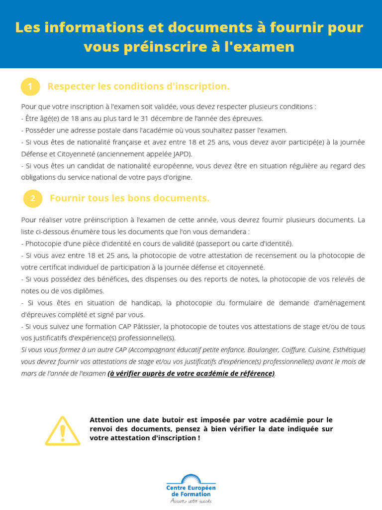 CEF-ListeDocumentsEtInformationsPourRemplirFormulaire VersionPour2023 | PDF