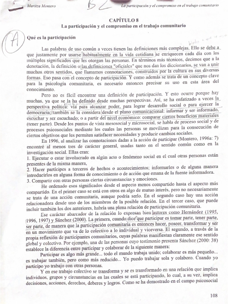 La Participación y El Compromiso en El Trabajo Comunitario-Maritza ...