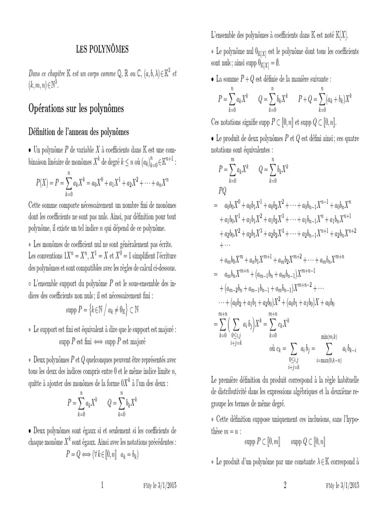 Les Polynômes | PDF