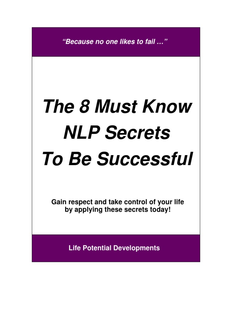 8 NLP Secrets | PDF | Neuro Linguistic Programming | Understanding