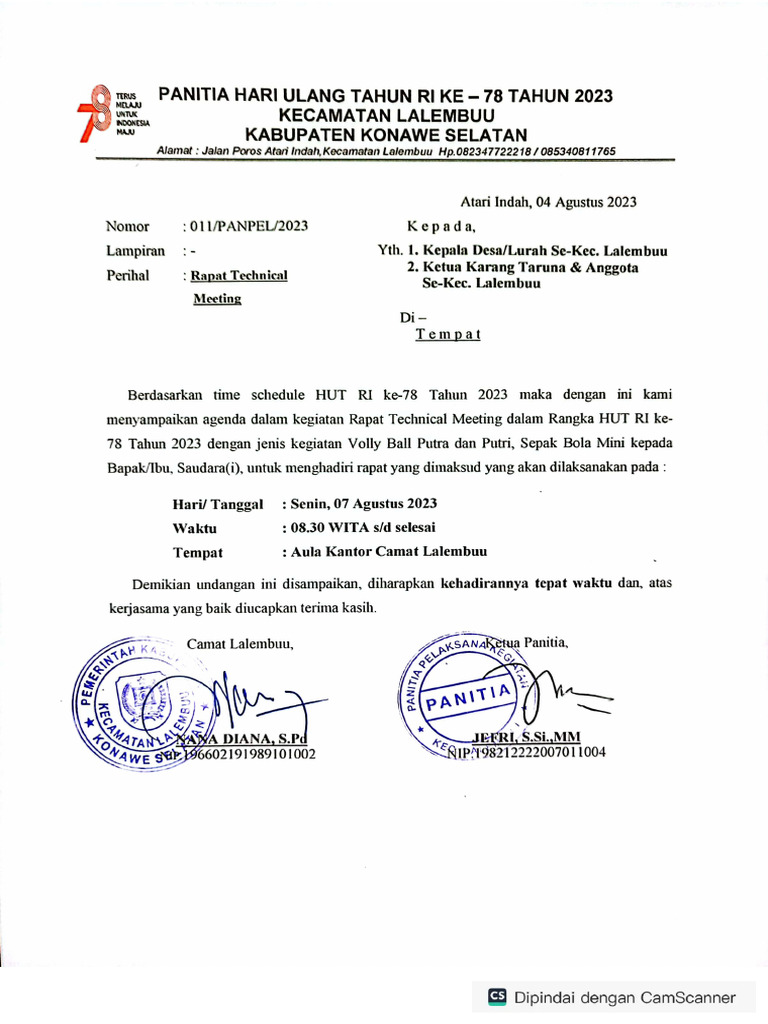 Undangan Rapat techical meeting | PDF