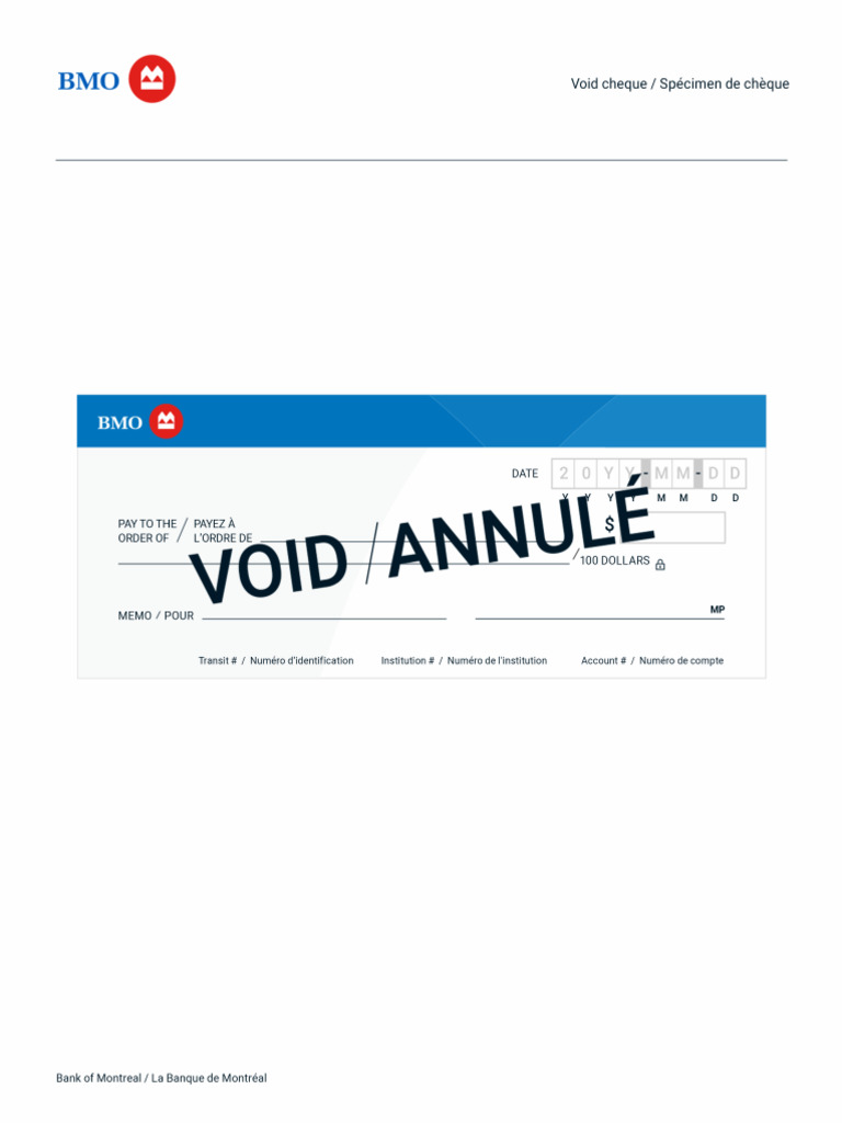 Void Cheque.pdf BMO | PDF