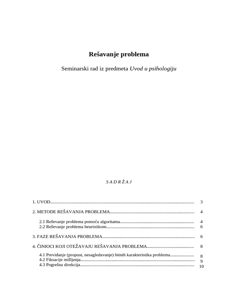 Resavanje Problema | PDF