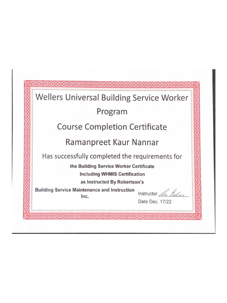 Wellers Universal Building Service Worker | PDF