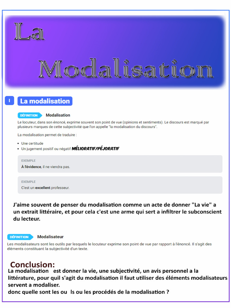Modalisation | PDF
