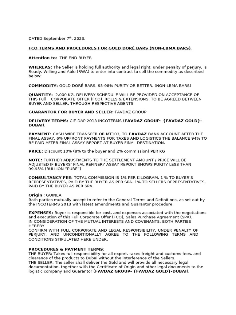 Draft Fco - 2,000 KG | PDF