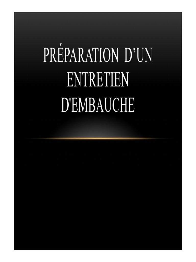 Preparation Entretien D Embauche | PDF
