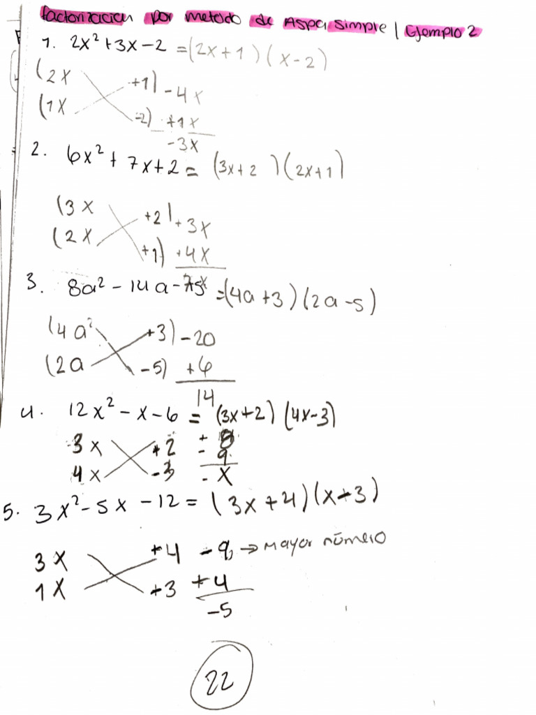 Factorizacion Aspa Simple | PDF