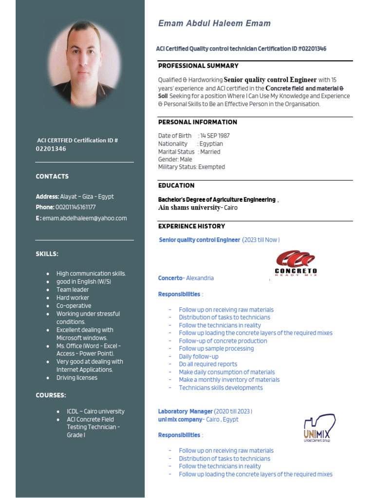 Emam CV - Aug 2023 | PDF