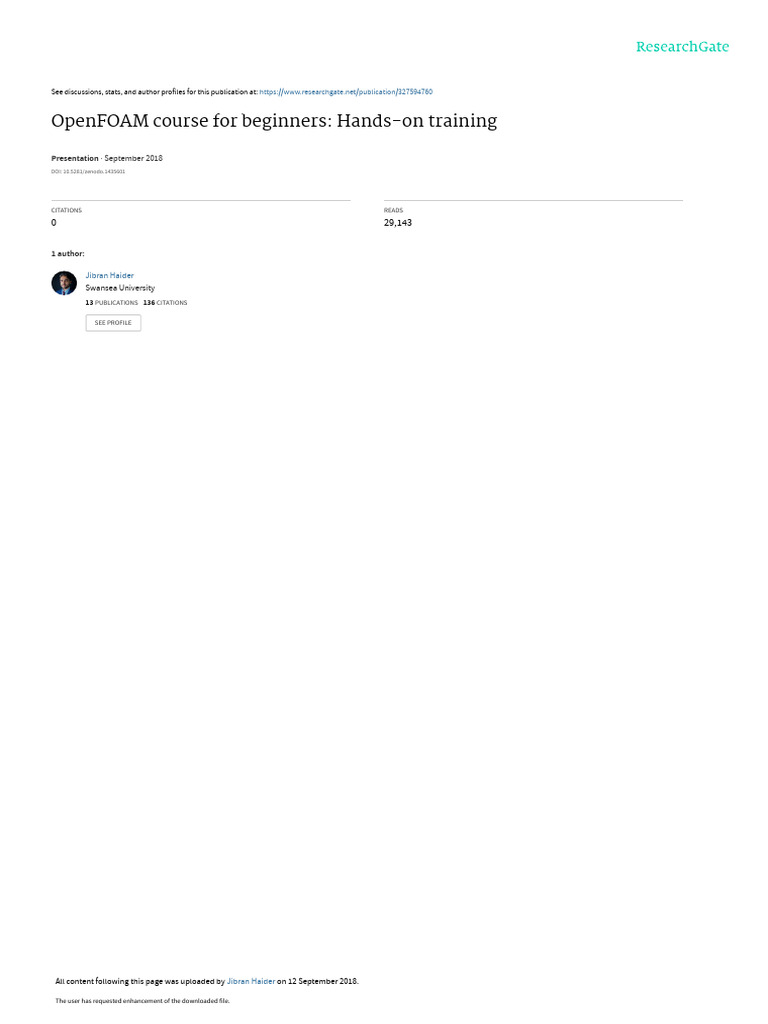 OpenFOAM Course | PDF