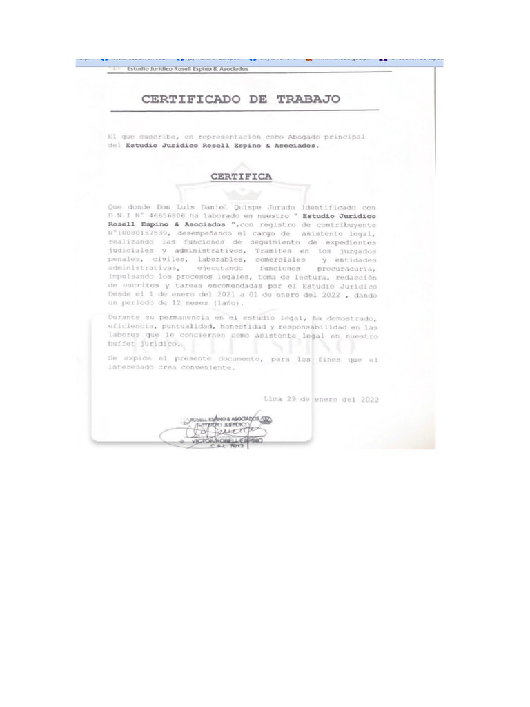 Modelo Contancia de Trabajo | PDF