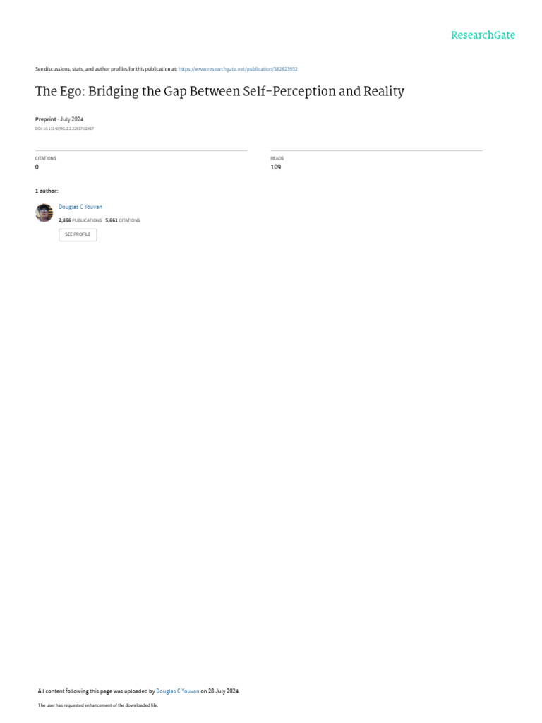 The Ego - Bridging The Gap Between Self-Perception and Reality | PDF