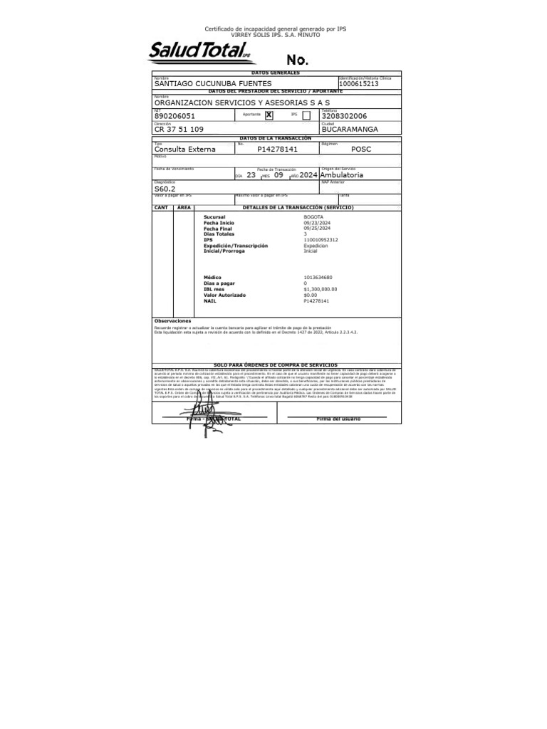 Incapacidad Salud Total | PDF