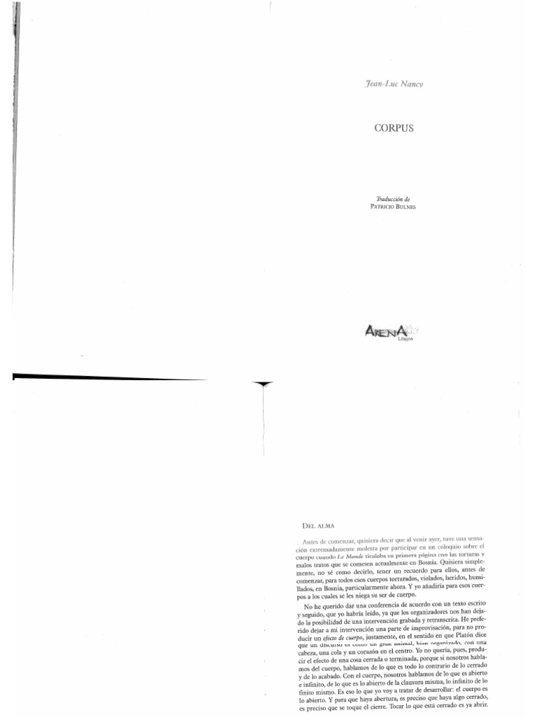 NANCY. Corpus - Del Alma | PDF