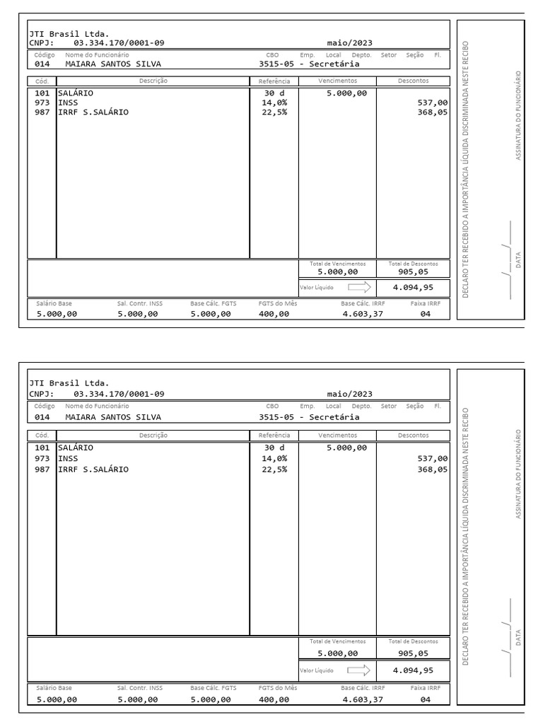 Comprovante Renda - Holerite | PDF