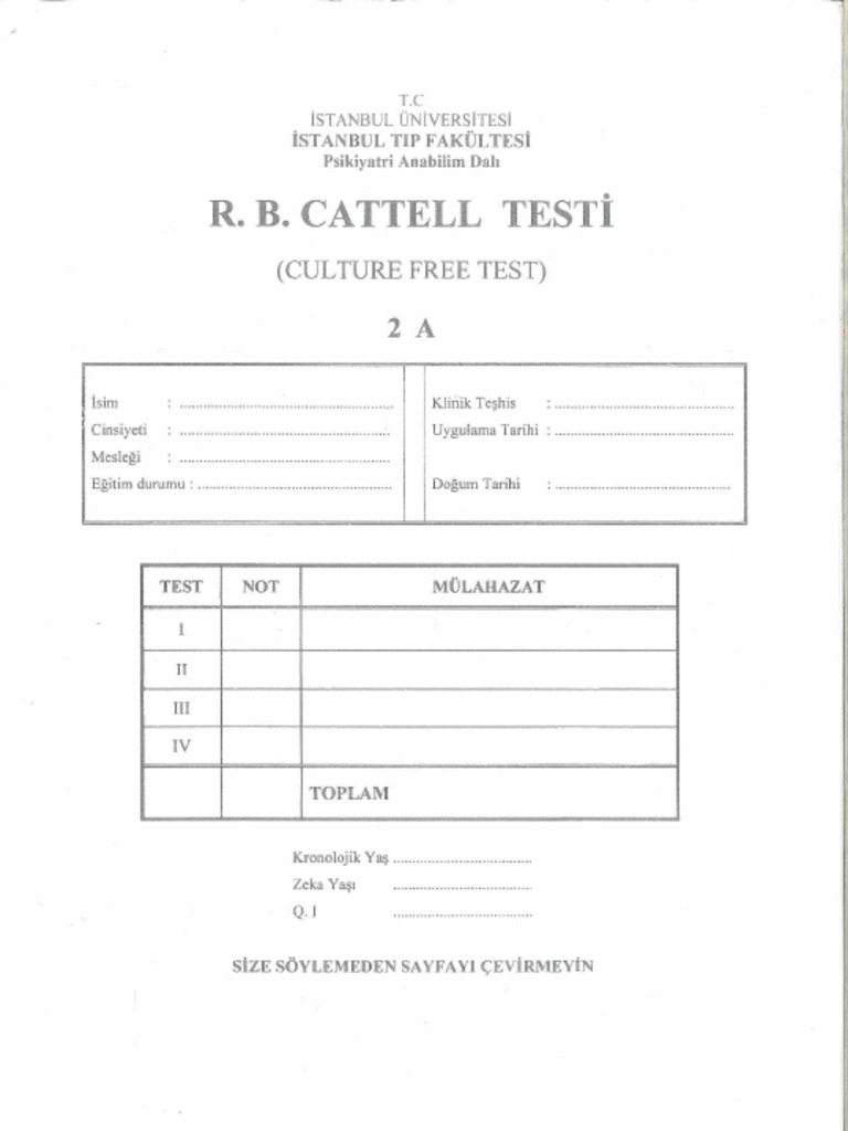 R.B. Cattell Testi 2 A | PDF