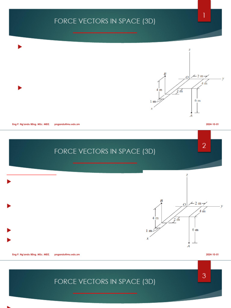 3D Force Vectors for Engineering Students | PDF | Euclidean Vector | Geometry
