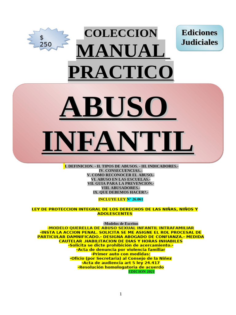 Manual Practico Abuso Infantil Final | PDF | Social Science | Wellness