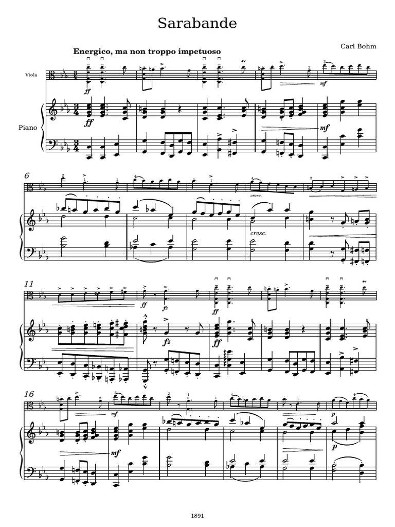Sarabande - Carl Bohm | PDF