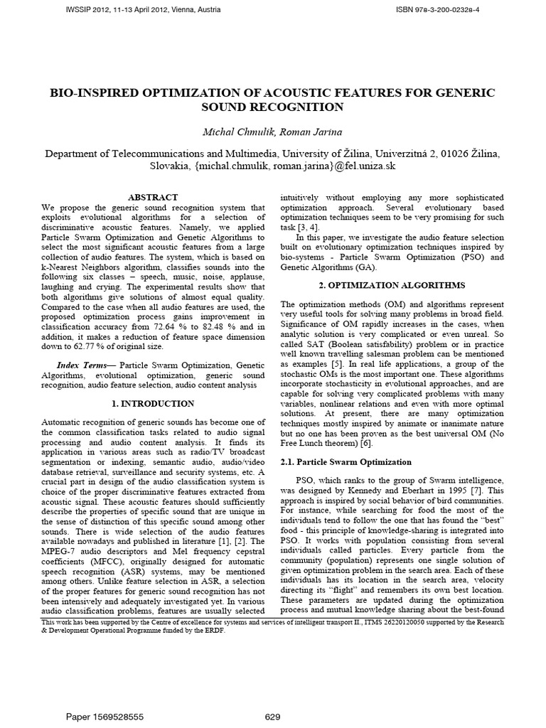 Bio-Inspired Optimization of Acoustic Features For Generic Sound ...