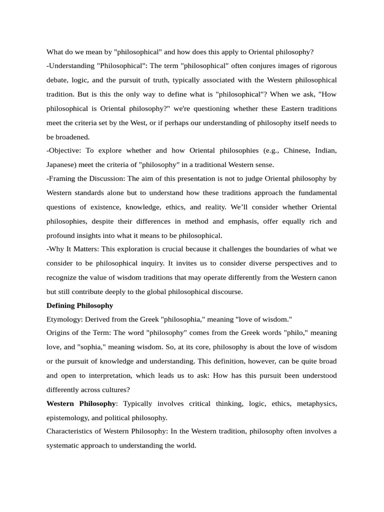 oriental philosophy assignment | PDF