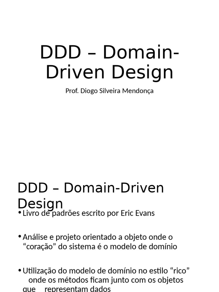 Aula 8 - DDD - Domain Driven Design | PDF