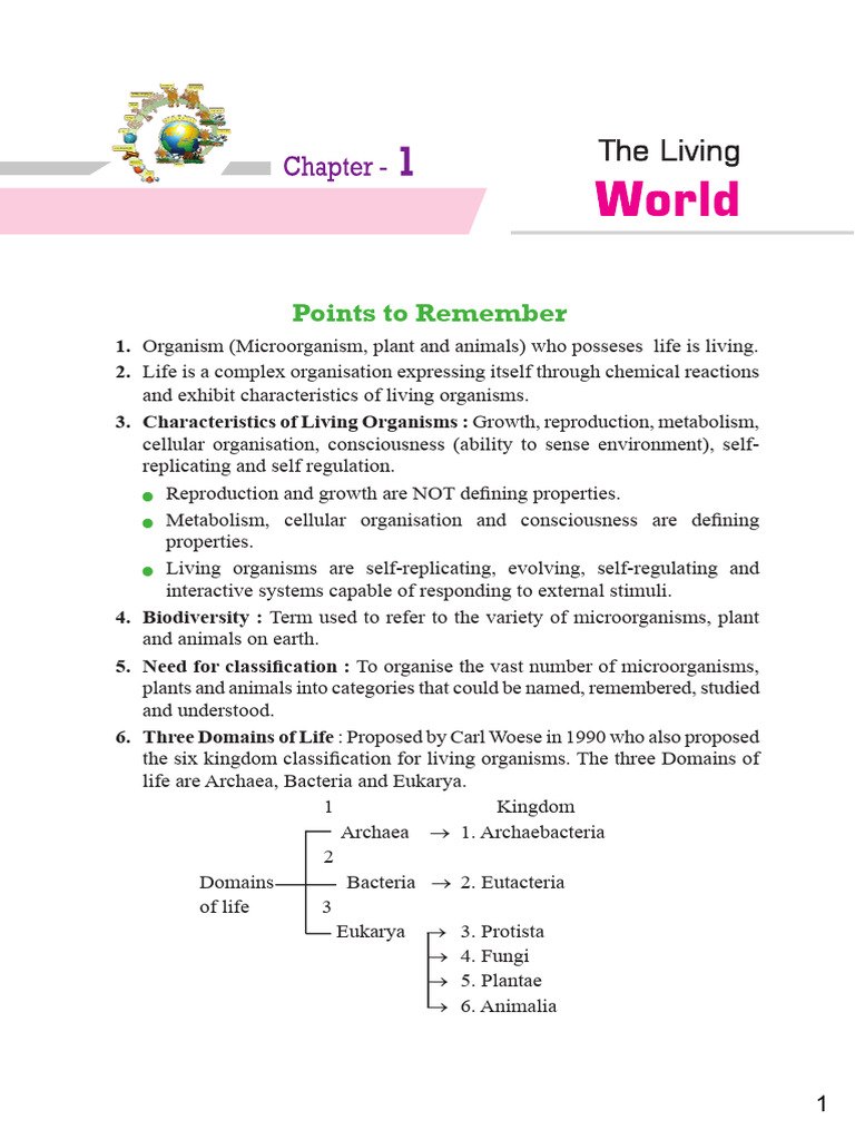 11th Biology Short Note 1-4 P | PDF