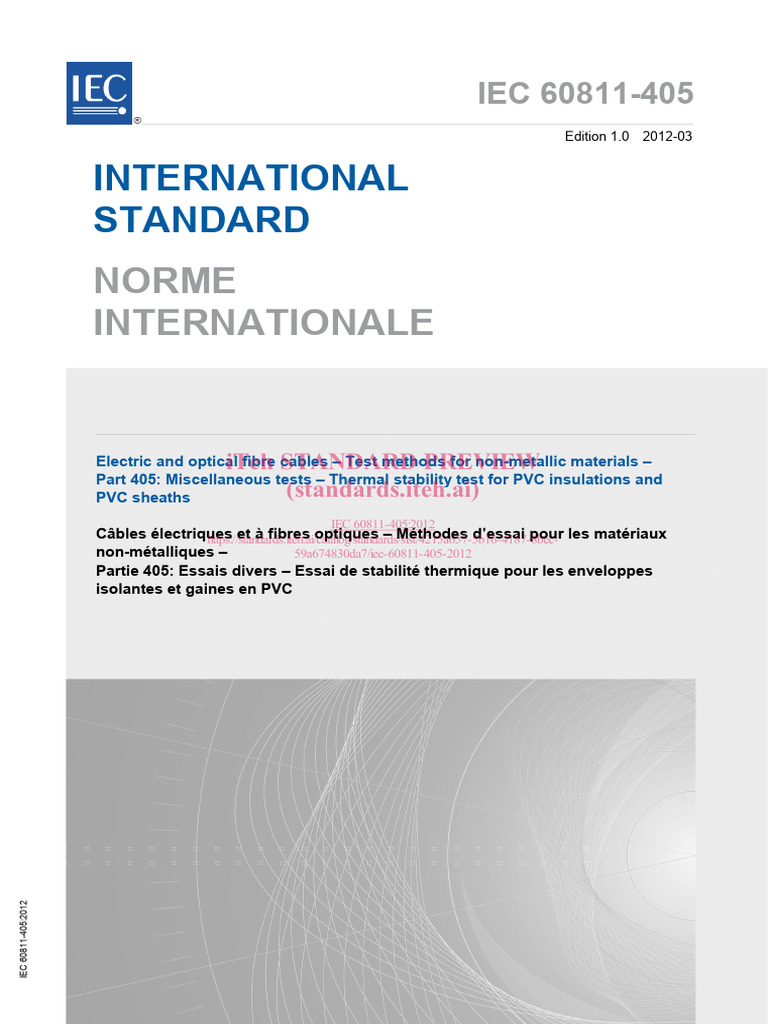 IEC-60811-405-2012 - Miscellaneous Tests - Thermal Stability Test For ...