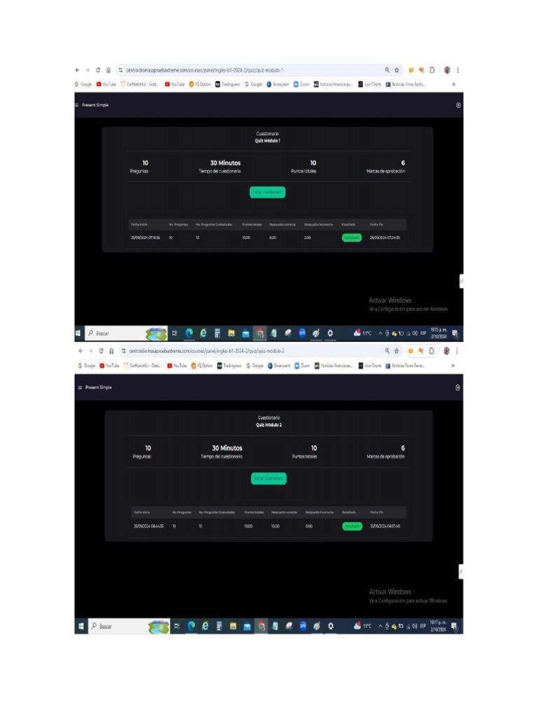 Quiz Inglez Aprobados | PDF