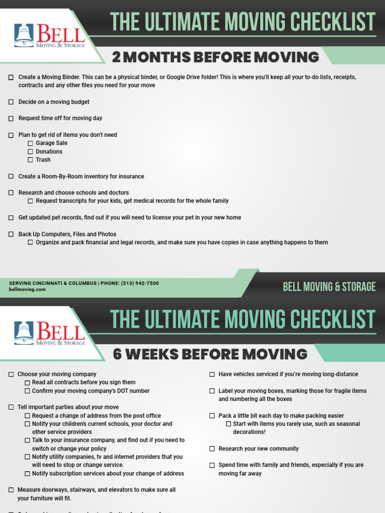 Checklist Bell Movers | PDF