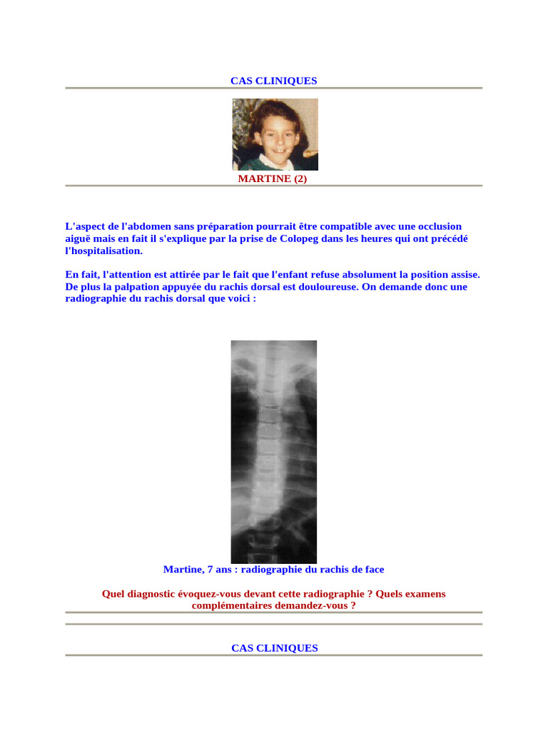 CAS CLINIQUES Pediatrie | PDF