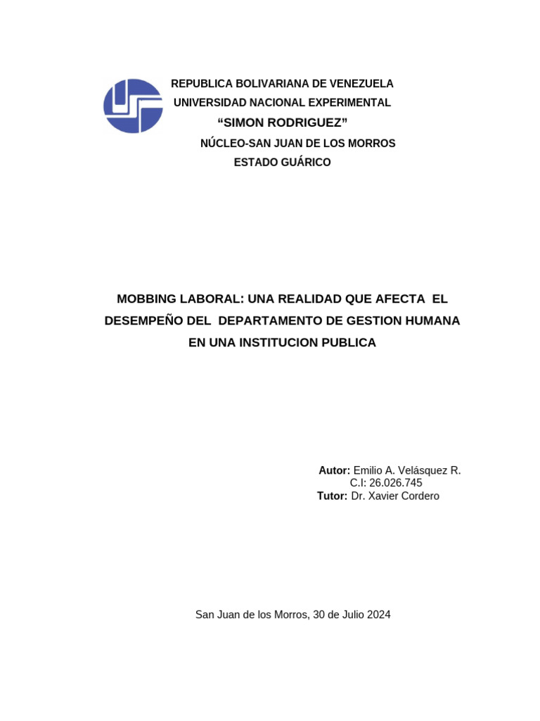 Emilio Velasquez-Mobbing Laboral | PDF