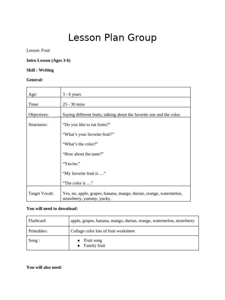 Lesson Plan Eyl | PDF