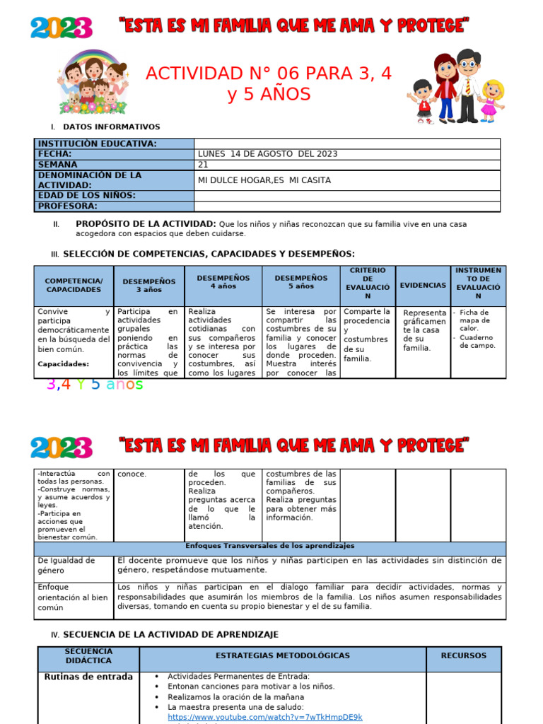 Actividades para 3,4 y 5 Años Semana 21 Del 14 Al 18 Agosto | PDF