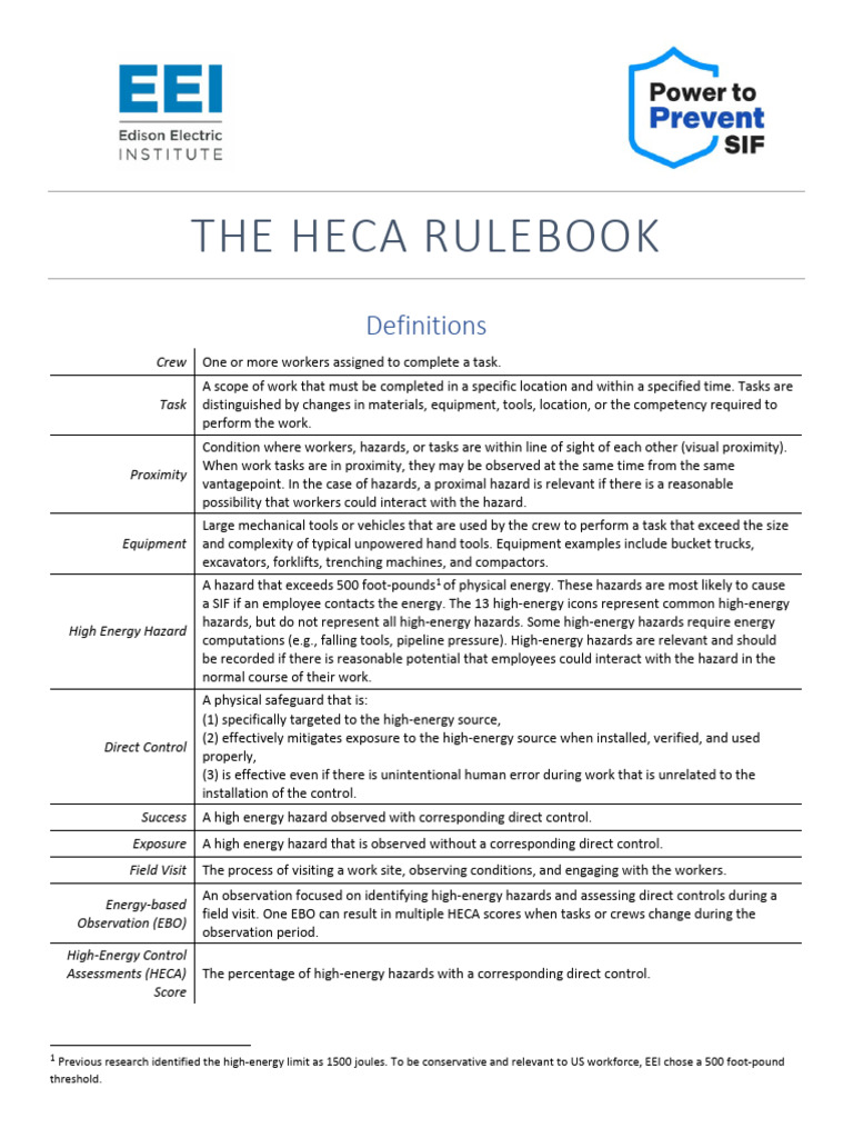 The HECA Rulebook | PDF