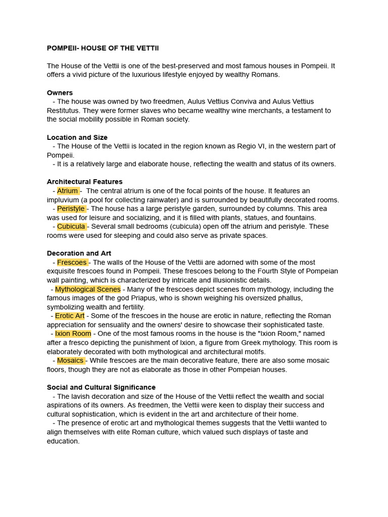 Pompeii and Herculaneum Houses | PDF | Pompeii