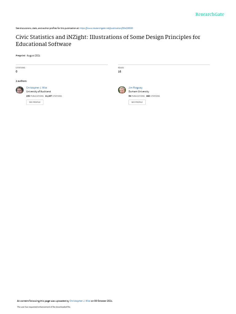Civic Statistics and iNZight Preprint | PDF